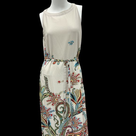 Samuel Dong | Dresses | Samuel Dong Ivory Belted Maxi Dress With Floral ...